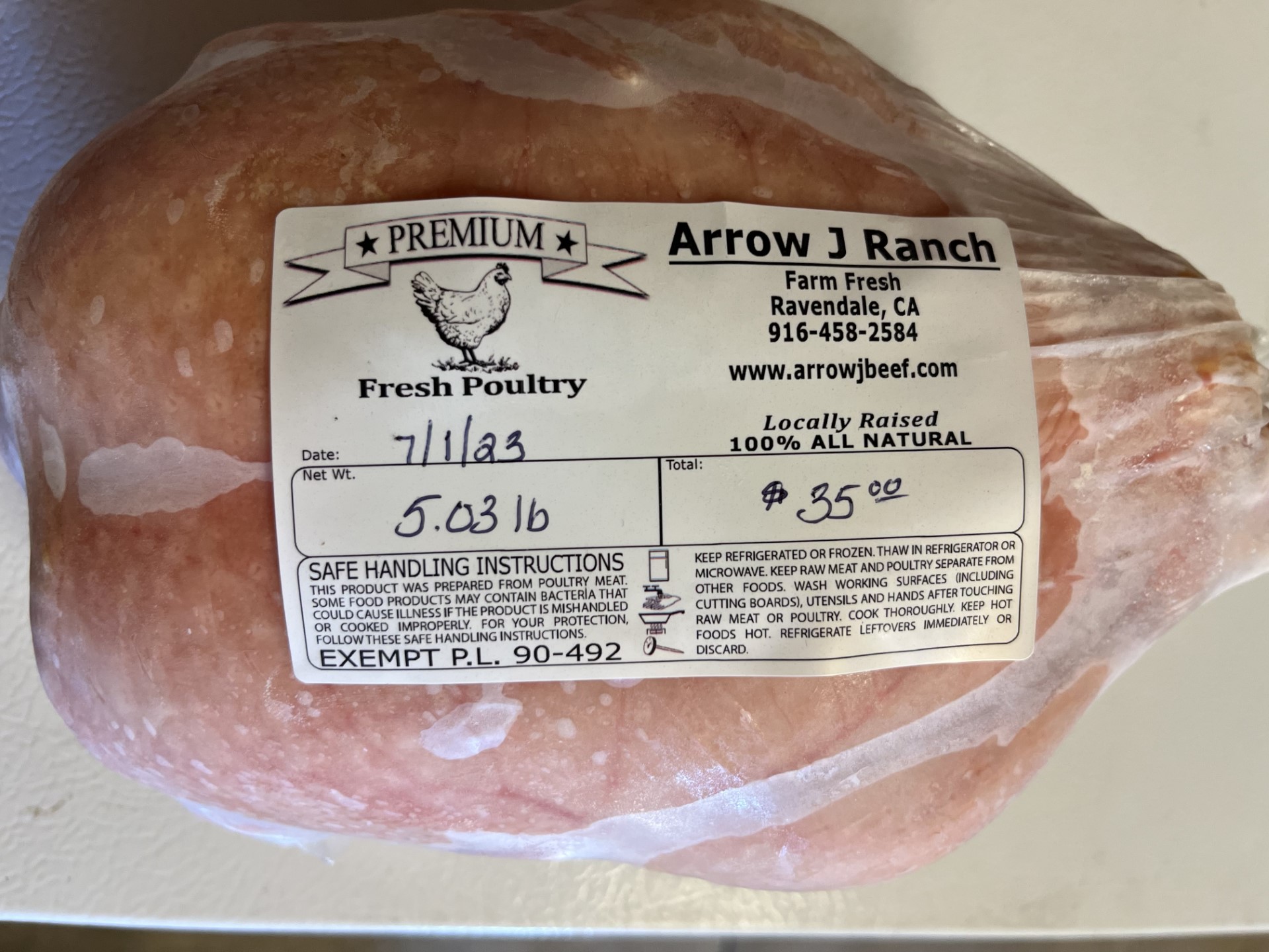 Pasture Raised Whole Chickens - Arrow J Beef